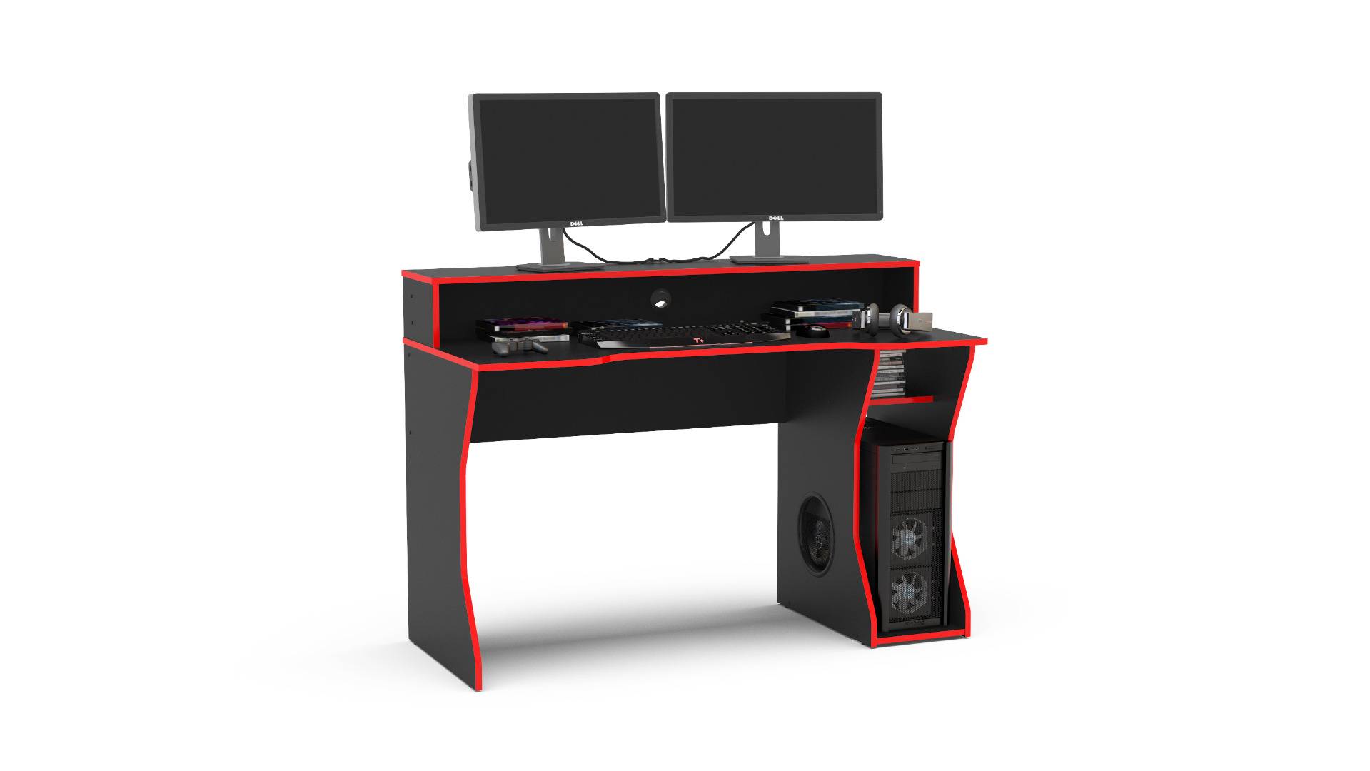 MESA GAMER FREMONT PRETO E VERMELHO | Grupo Formosa