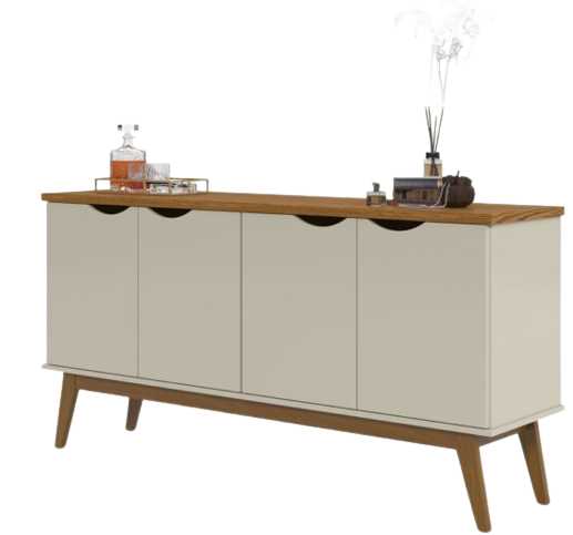 Buffet 4 Portas Prism Off White Cumaru | Formosa | Grupo Formosa