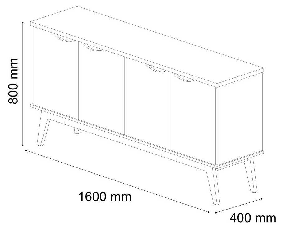 Buffet 4 Portas Prism Off White Cumaru | Formosa | Grupo Formosa